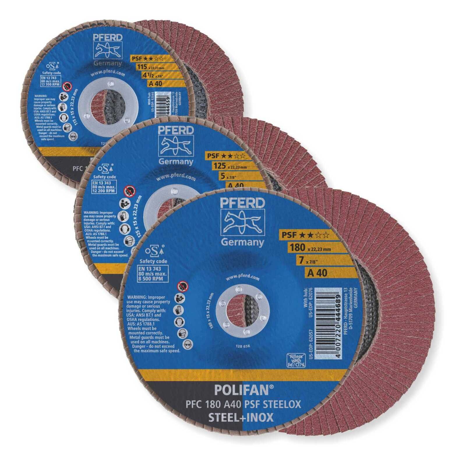 POLIFAN Flap Disc GP Aluminium Oxide - STEEL / INOX - Pferd